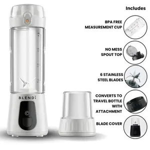 BLENDI Pro Plus Premium Cordless Portable 17.5oz Rechargeable Blender - White