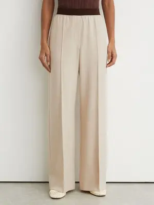 REISS Wilde Wide-leg Trousers - Neutral