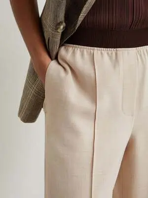 REISS Wilde Wide-leg Trousers - Neutral