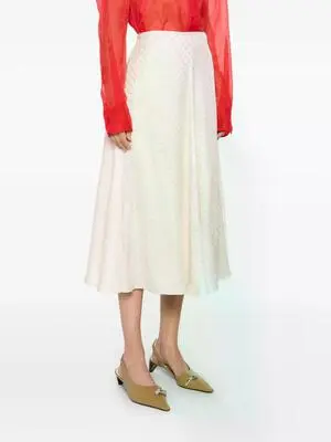 Fendi Ff Silk Midi Skirt