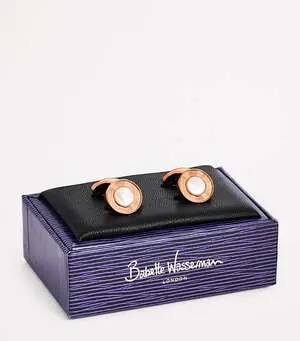 BABETTE WASSERMAN LONDON Rose Gold-plated Mother-of-pearl Cufflinks