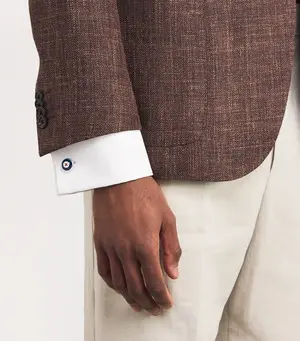 BABETTE WASSERMAN LONDON Enamel Thread-detail Round Cufflinks