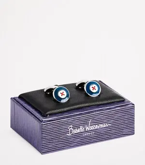 BABETTE WASSERMAN LONDON Enamel Thread-detail Round Cufflinks