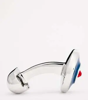 BABETTE WASSERMAN LONDON Enamel Thread-detail Round Cufflinks