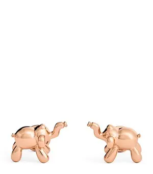 BABETTE WASSERMAN LONDON Rose Gold-plated Elephant Cufflinks - Pink