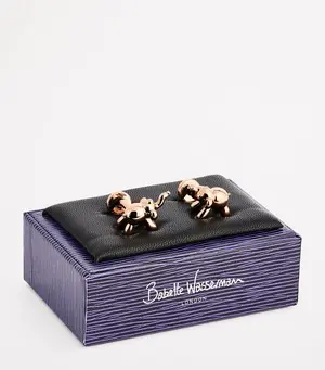 BABETTE WASSERMAN LONDON Rose Gold-plated Elephant Cufflinks