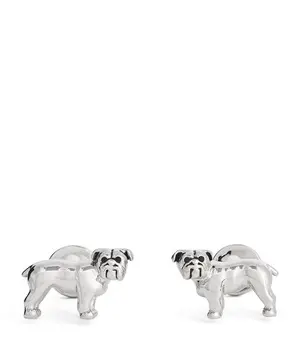 BABETTE WASSERMAN LONDON Rhodium-plated British Bulldog Cufflinks