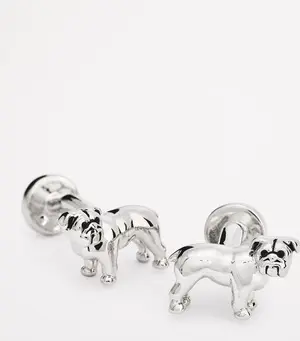 BABETTE WASSERMAN LONDON Rhodium-plated British Bulldog Cufflinks