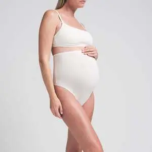 SKIMS Cotton Jersey Maternity High Waisted Thong - Marble