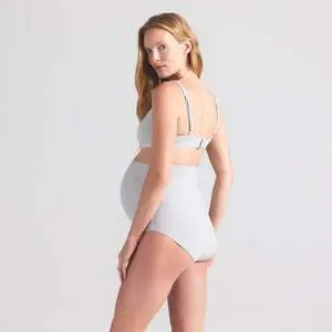 SKIMS Cotton Jersey Maternity High Waisted Brief - Light Heather Grey