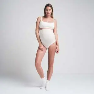 SKIMS Cotton Jersey Maternity High Waisted Brief - Marble