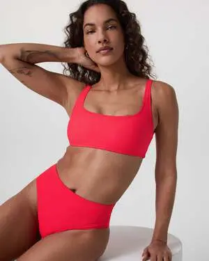 Vuori High Waisted Bikini Bottom Bright Red