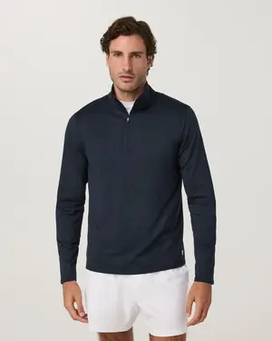 Vuori Ponto Half Zip Mock Neck Jacket - Ink Heather