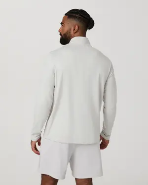 Vuori Ponto Half Zip Mock Neck Jacket - Salt Heather
