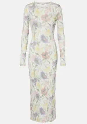 Loewe Floral Silk And Cotton Midi Dress Multicolour