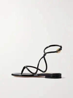 GIANVITO ROSSI Mamba Patent-leather Sandals - Black