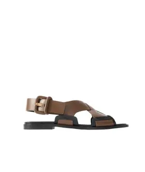 TOD'S Tod's Leather Sandals Dark Brown