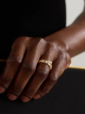 STONE AND STRAND Set Of Three 14-karat Diamond Rings
