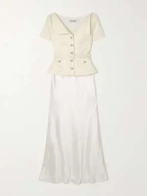 SELF-PORTRAIT Belted Embellished Maxi Dress