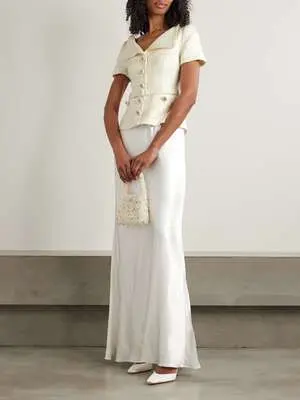 SELF-PORTRAIT Belted Embellished Maxi Dress