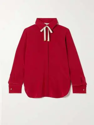 Max Mara Apollo Tie-neck Silk Shirt - Red