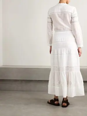 MARANT ETOILE Daniva Lace-trimmed Broderie Anglaise Maxi Dress - White