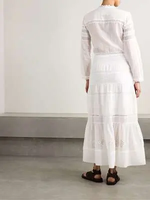 MARANT ETOILE Daniva Lace-trimmed Broderie Anglaise Maxi Dress - White
