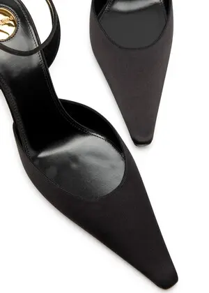 Saint Laurent Aimee 75 Satin Pumps - Black