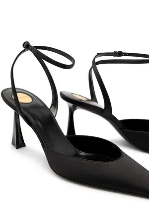 Saint Laurent Aimee 75 Satin Pumps - Black