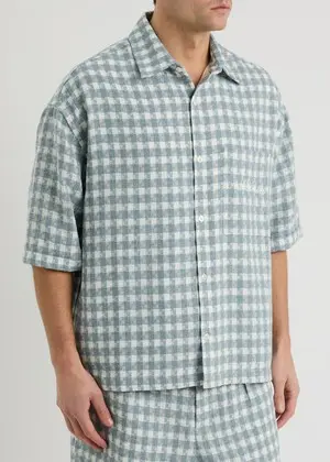 NAHMIAS Plaid-jacquard Woven Shirt