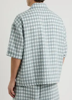 NAHMIAS Plaid-jacquard Woven Shirt