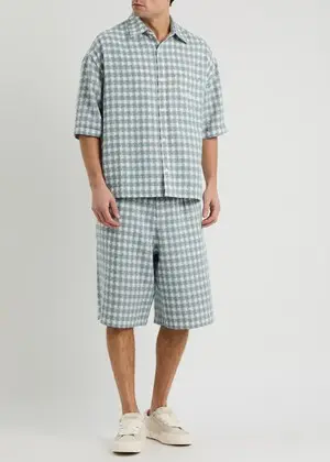 NAHMIAS Plaid-jacquard Woven Shirt