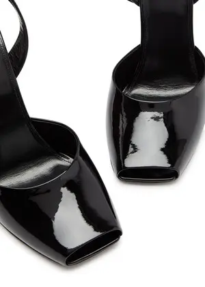 Saint Laurent Le Scandale 110 Patent Leather Wedge Sandals