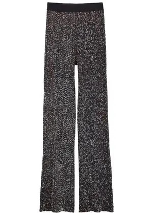 Missoni Striped Sequin-embellished Knitted Trousers - Black