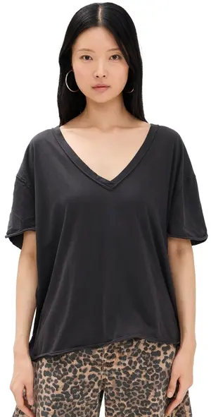 Free People Drop Shoulder V-Neck T-Shirts
