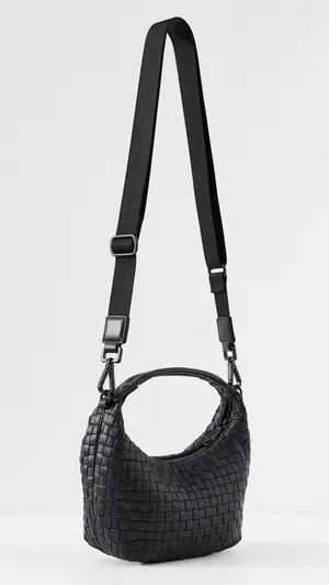 Mz Wallace Mini Woven Hobo Bag - Black