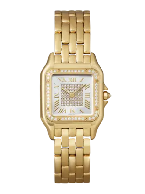CARTIER Panthère De Medium 27mm 18-karat Gold Diamond Watch - White