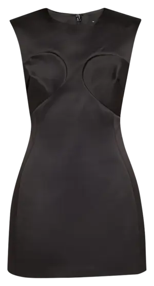 Marc Jacobs Seamed Up Satin Mini Dress - Black