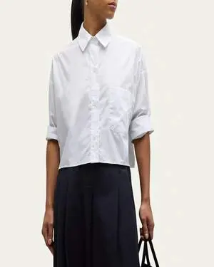 TWP Next Ex Cropped Cotton Shirt - White