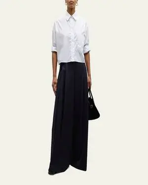 TWP Next Ex Cropped Cotton Shirt - White