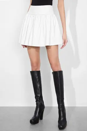 Alice + Olivia Ella Vegan Leather Mini Skirt