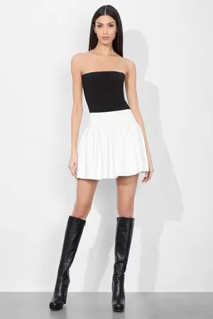 Alice + Olivia Ella Vegan Leather Mini Skirt