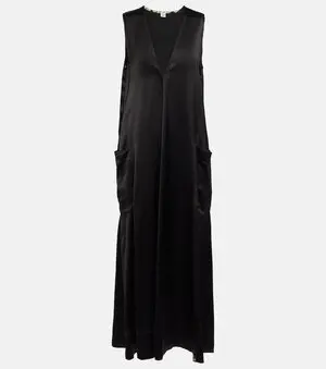 TOTEME Satin Midi Dress - Black