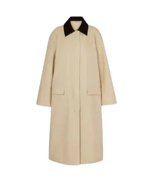 TOTEME Corduroy-trimmed Cotton Gabardine Coat