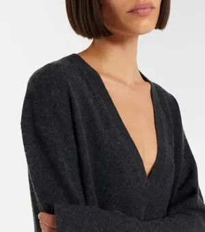 TOTEME Cashmere V-neck Sweater - Grey