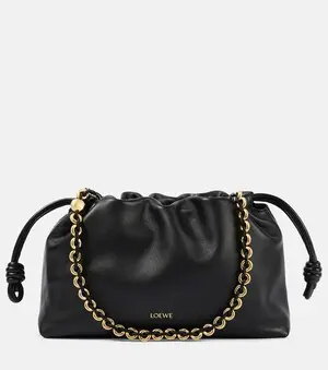 Loewe Flamenco Medium Leather Clutch - Black