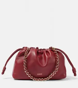 Loewe Flamenco Medium Leather Clutch - Red