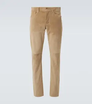 Gabriela Hearst Anthony Straight Leg Suede Trousers