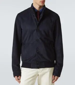 Rubinacci Suede Bomber Jacket