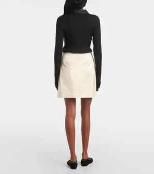 TOTEME Cotton-blend Crêpe Miniskirt - Beige